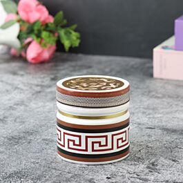 مبخرة سيراميك هيلين دائرية بغطاء مزخرفة متعددة الألوان