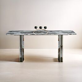 Alien dining table for 6 people - white and silver